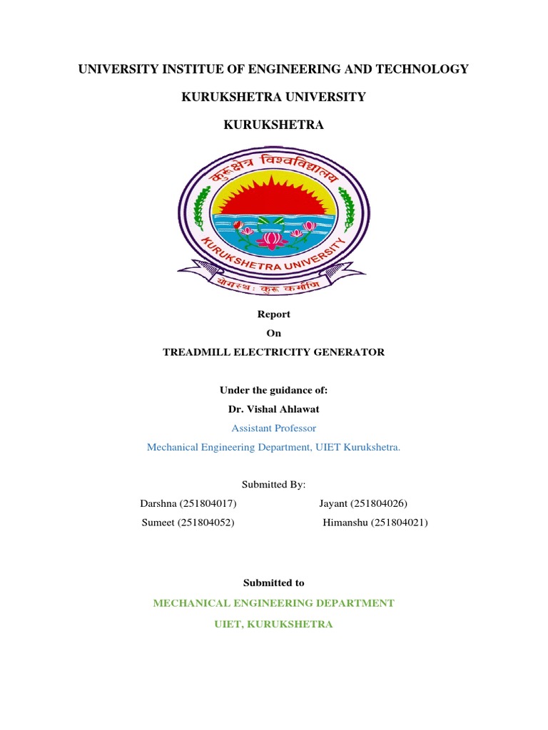 Generate Electricity From Treadmill Exercise | PDF | Treadmill ...