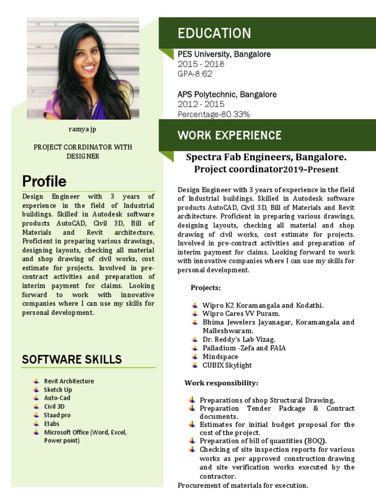 Cv-Ramya JP | PDF | Economic Sectors | Business