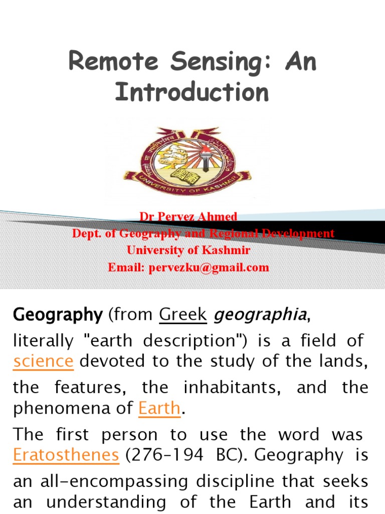 Basics of Remote Sensing | PDF | Electromagnetic Radiation | Electromagnetic Spectrum