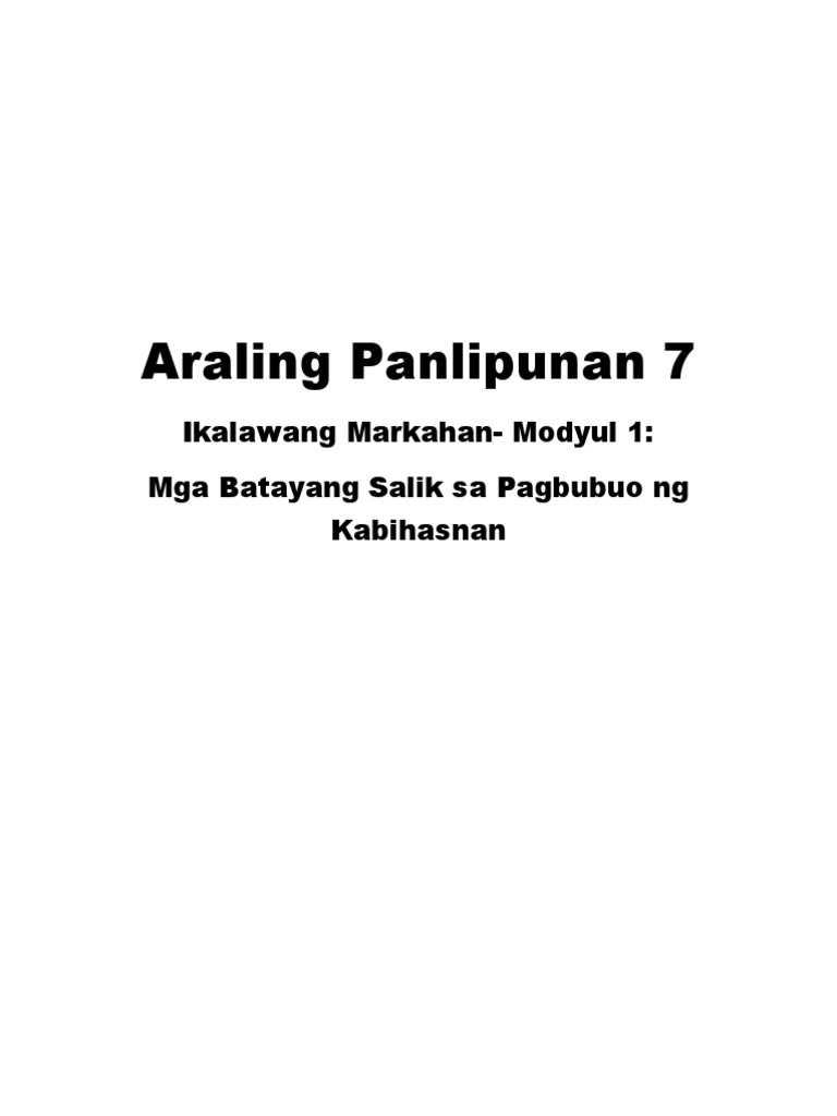 AP 7-Modyul 1 | PDF