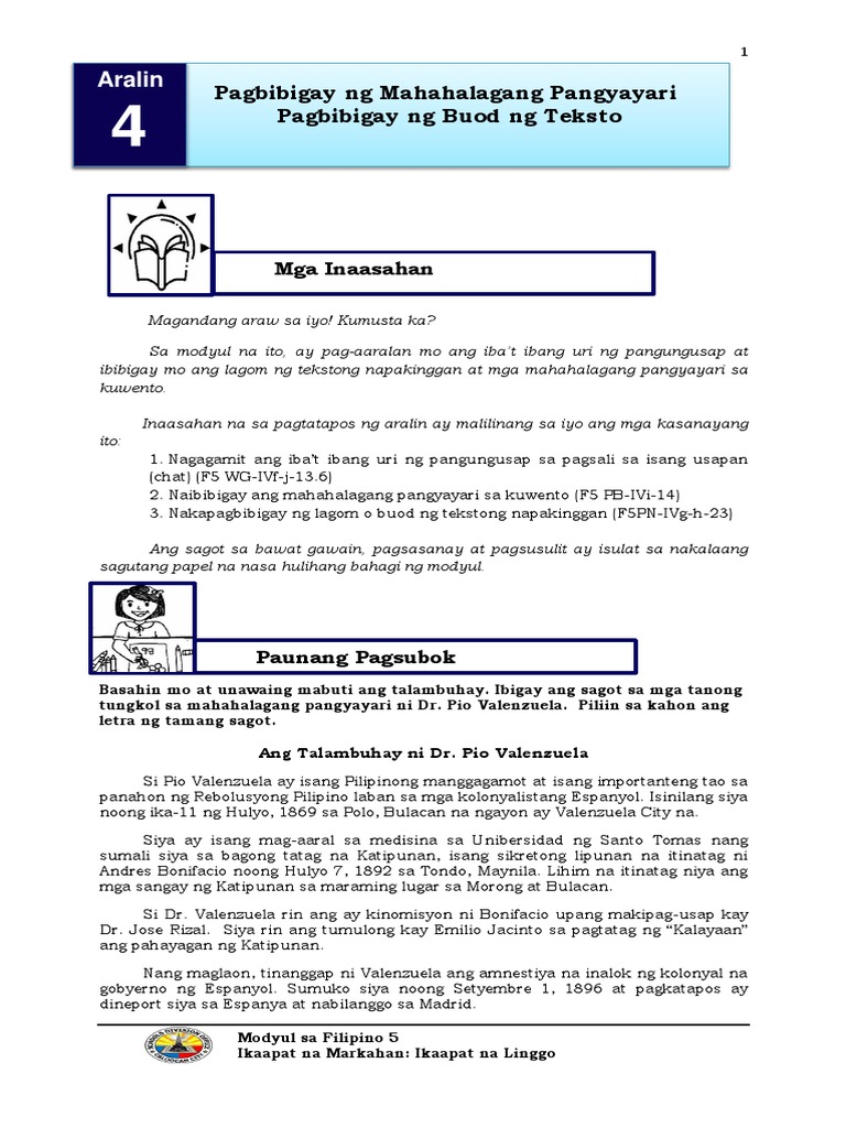 Filipino 5 Q4 Week 4 | PDF