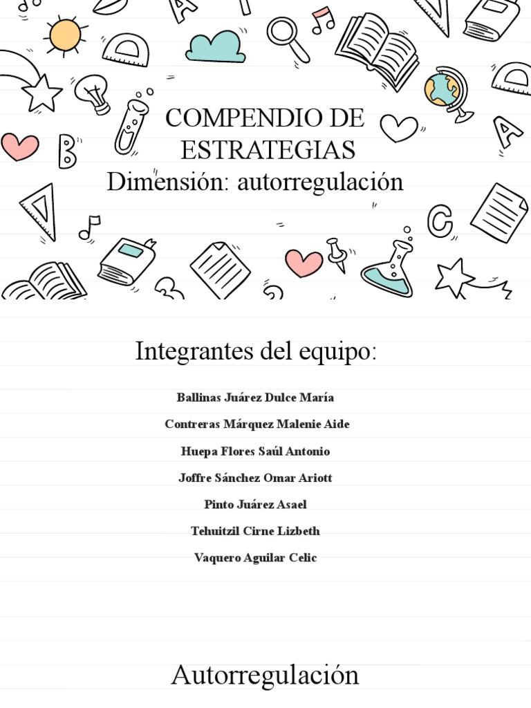 Compendio de Estrategias - Autorregulaciòn | PDF | Autoorganización ...