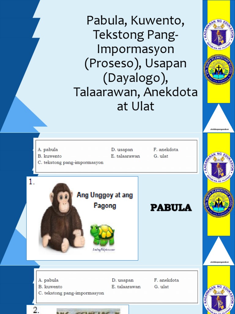 Pabula, Tekstong Pangimpormasyon, Kwento, Usapan | PDF