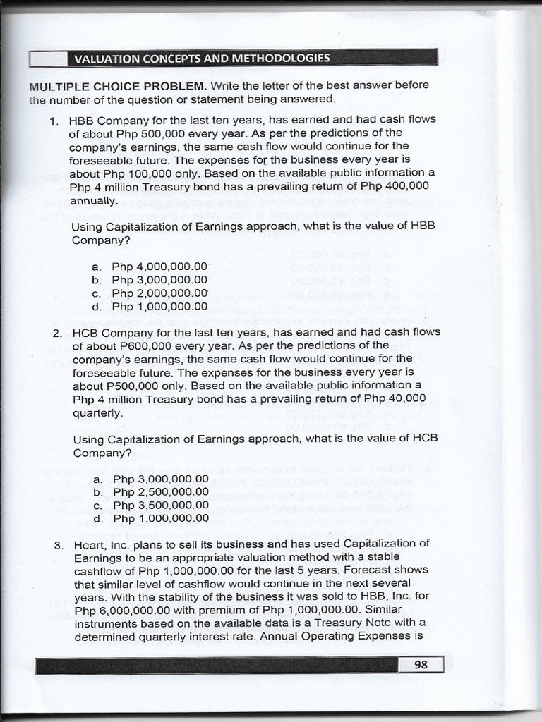 Chapter 4 Valuation MC | PDF
