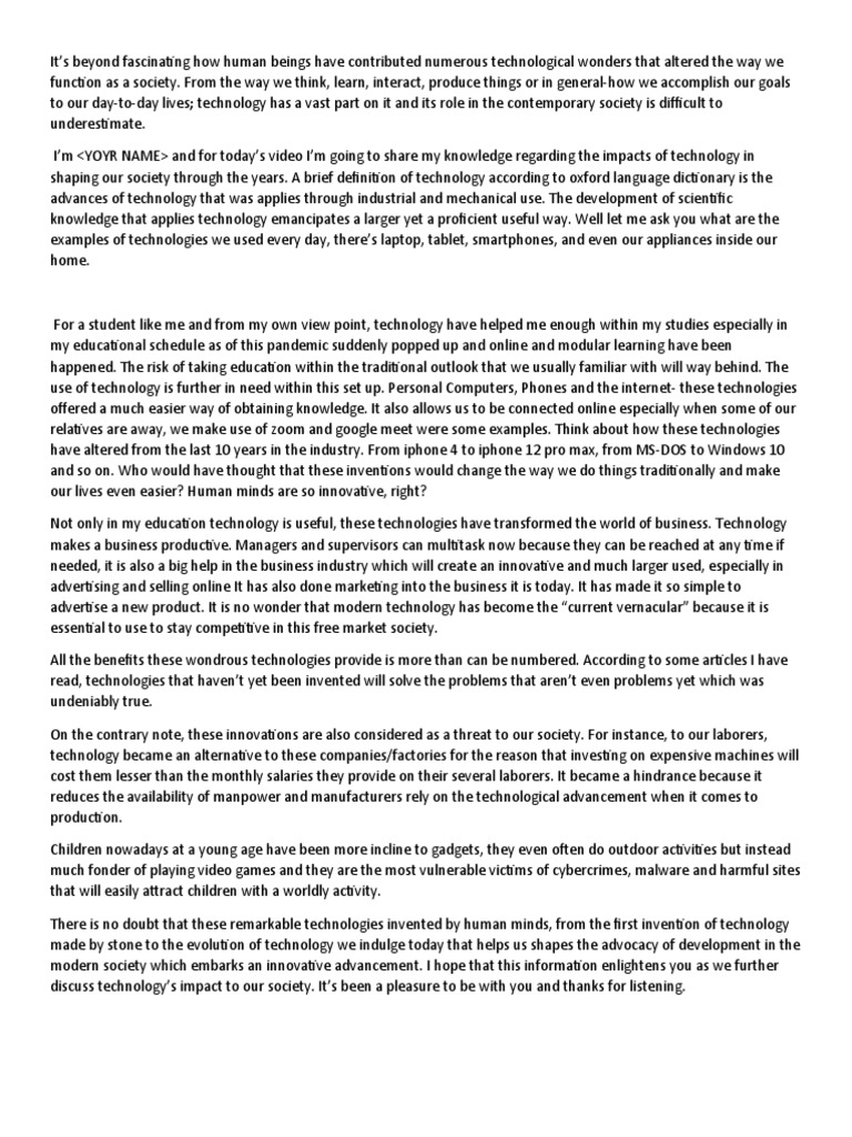 Vlog Script | PDF | Innovation | Society