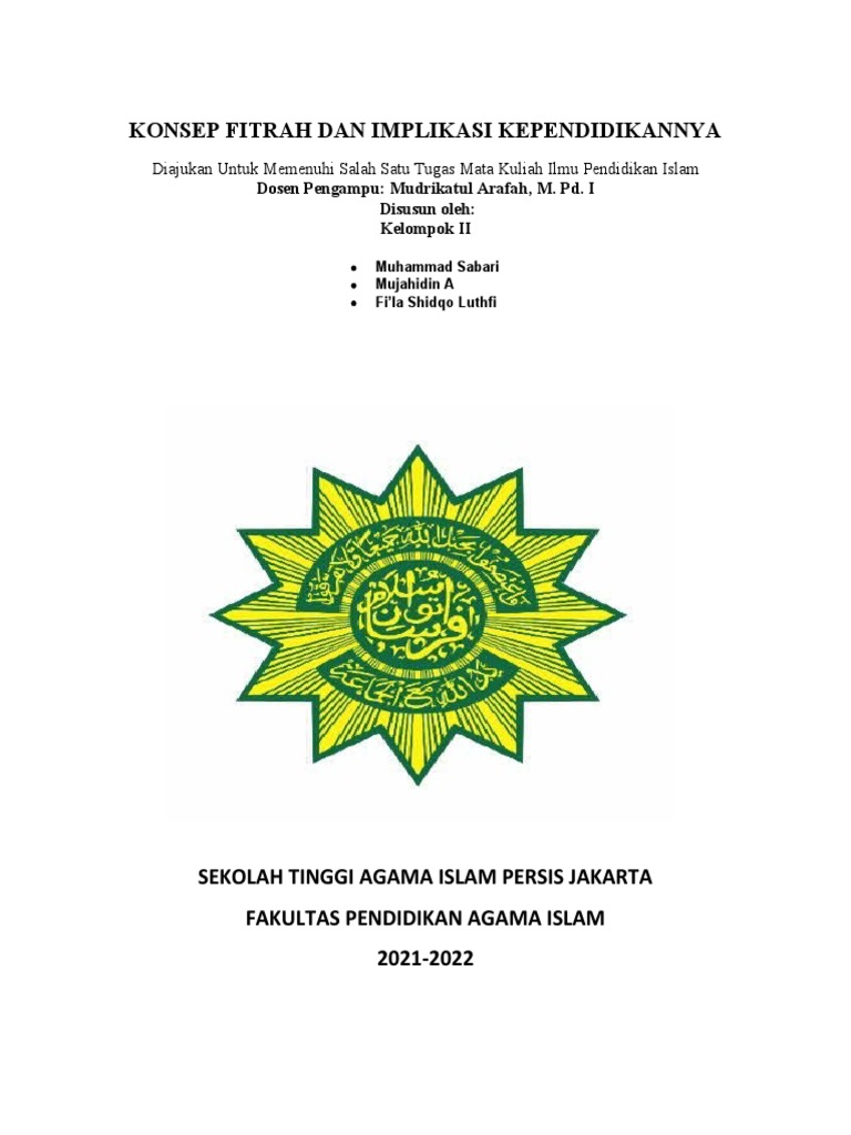 Konsep Fitrah Dan Implikasi Kependidikannya | PDF