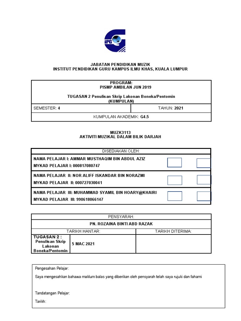 Muzk3113-T2 - Skrip Pentomin | PDF