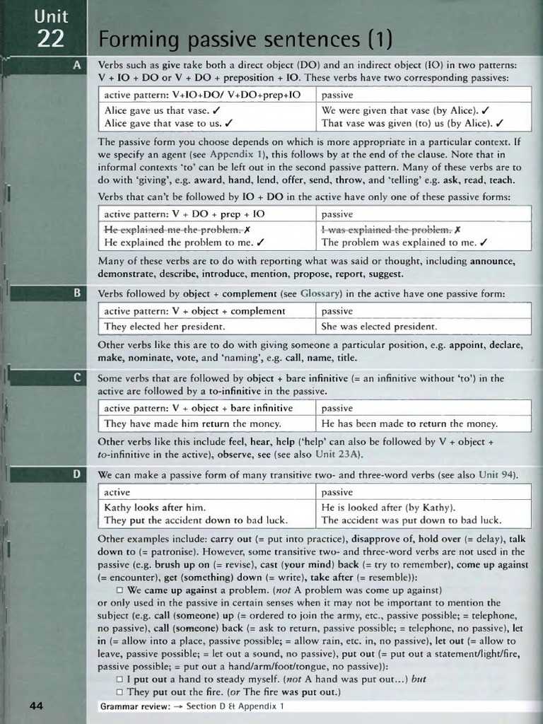 Forming Passive Sentences 1 Advanced Grammar in Use 2 | PDF | Language ...