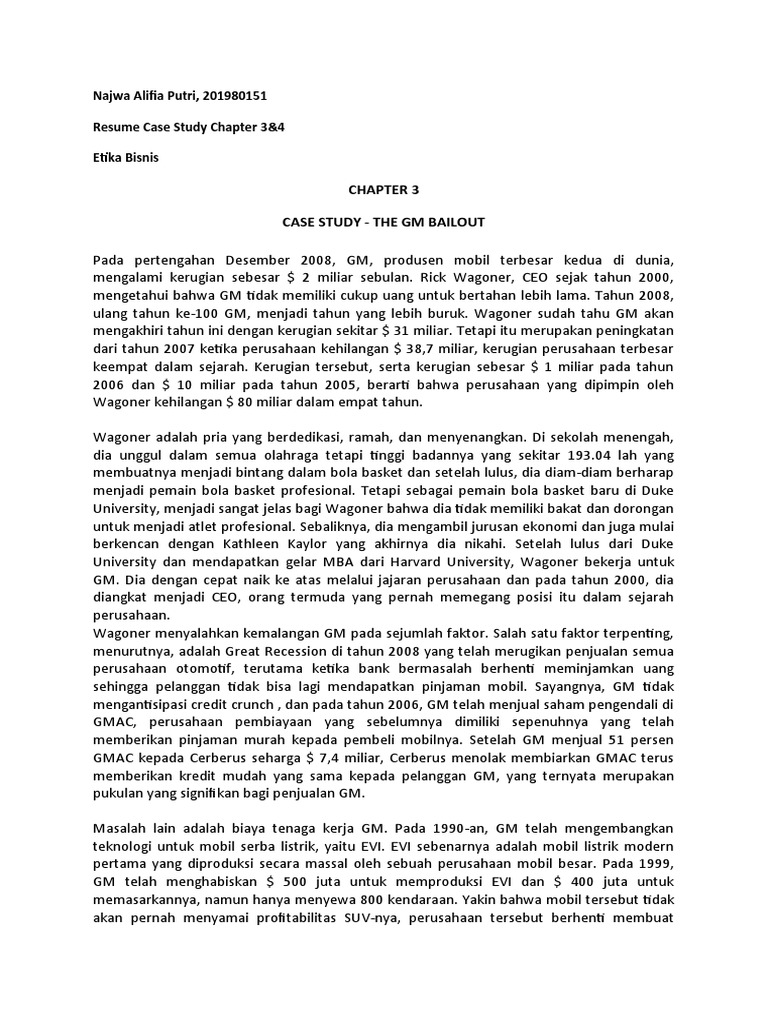 Resume Case Study CH3&4 | PDF
