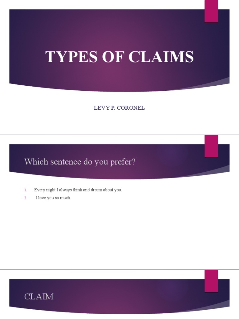 Types of Claims | PDF | Evidence | Value (Ethics)