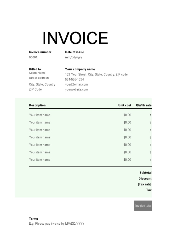 Invoice: Invoice Number Date of Issue | PDF