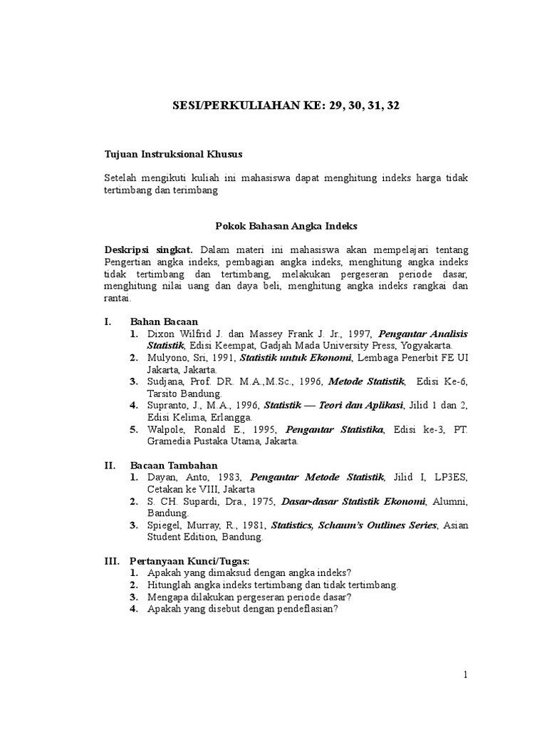 Materi Angka Indeks | PDF