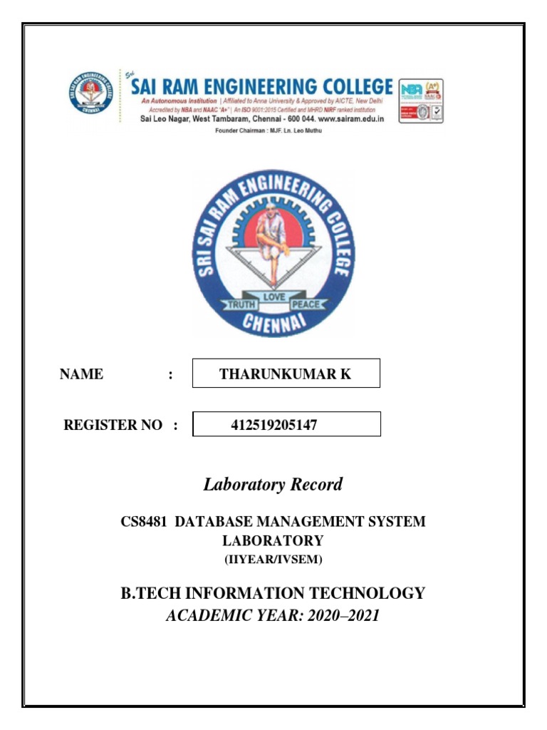 Dbms Record | PDF | Databases | Information Technology