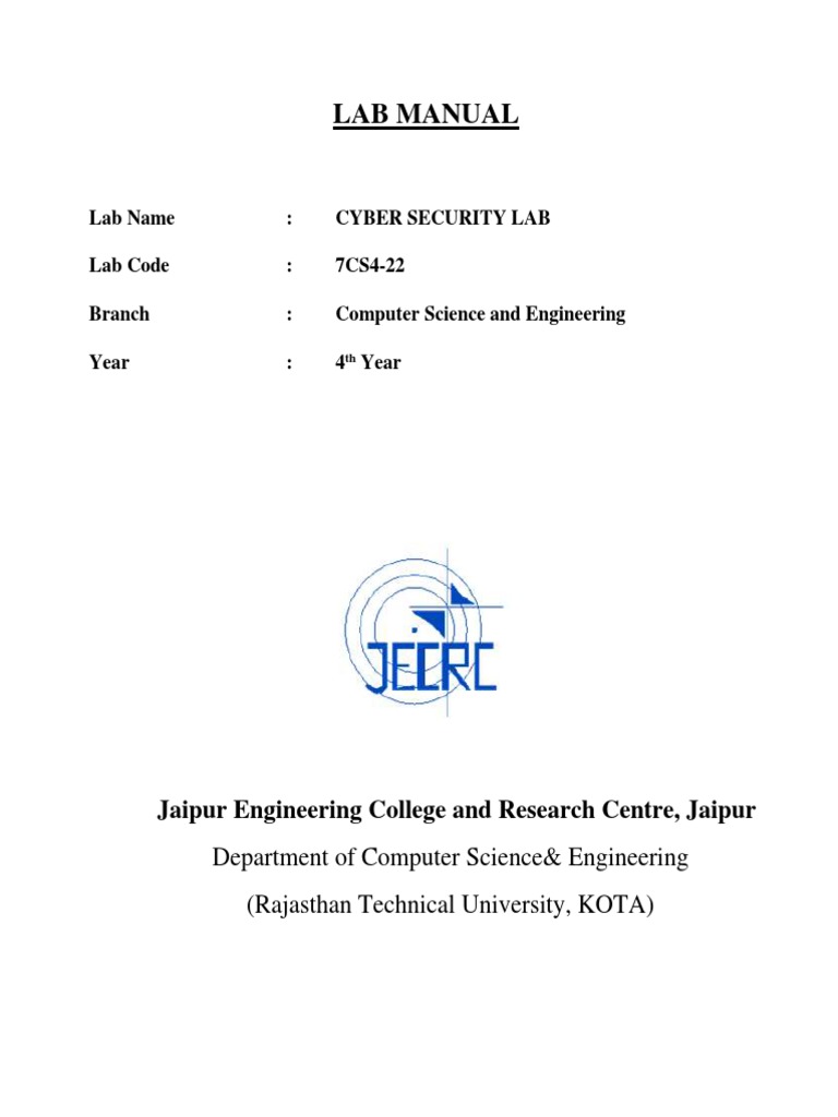 Cyber Security Lab Manual | PDF | Internet Protocol Suite | Computer Network
