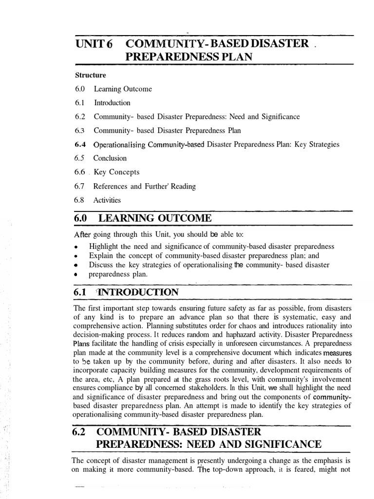 Community-Based Disaster Preparedness Plan | PDF | Emergency Management ...