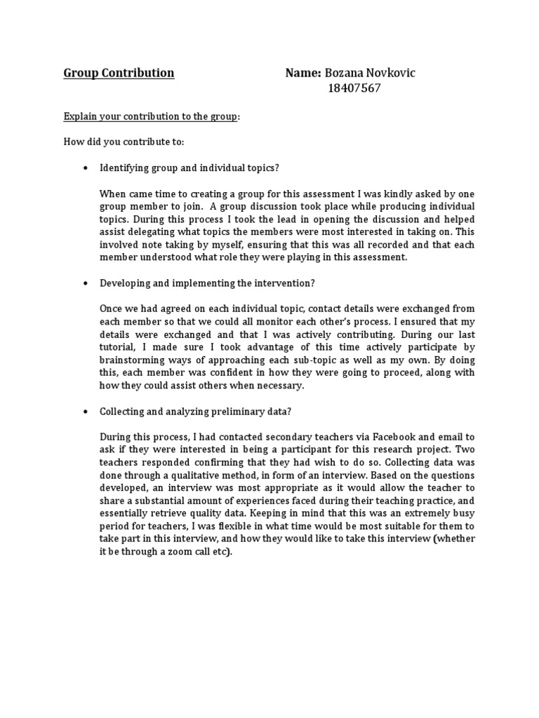 Group Contribution Form RTL2 | PDF | Cognition | Human Nature