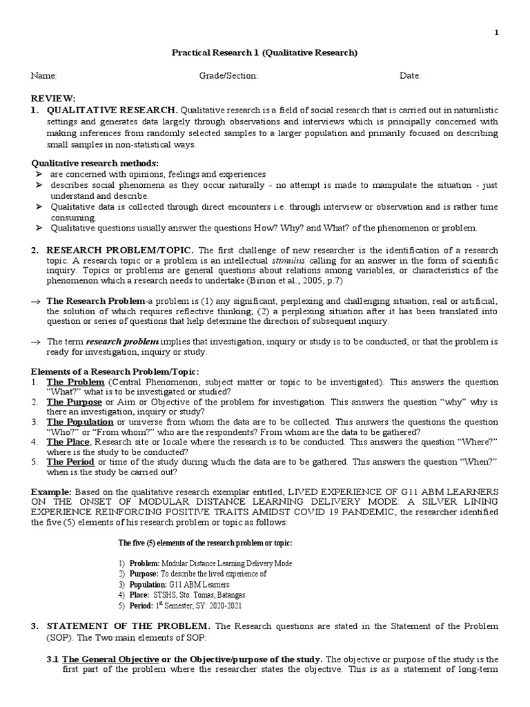 Research Topic Sop | PDF | Inquiry | Qualitative Research
