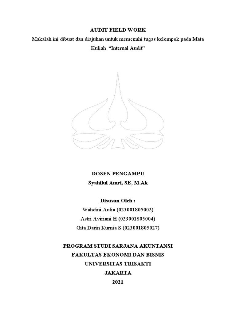Kelompok 5-Audit Field Work-Internal Audit | PDF