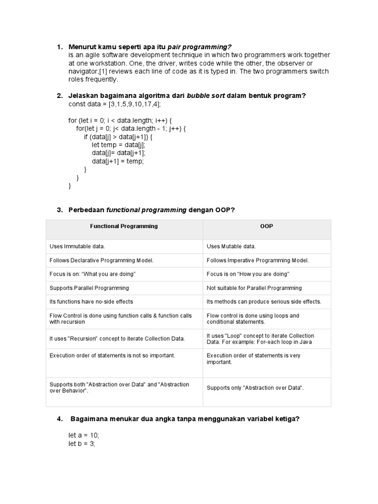 Soal It Lamaran Kerja | PDF | Control Flow | Functional Programming
