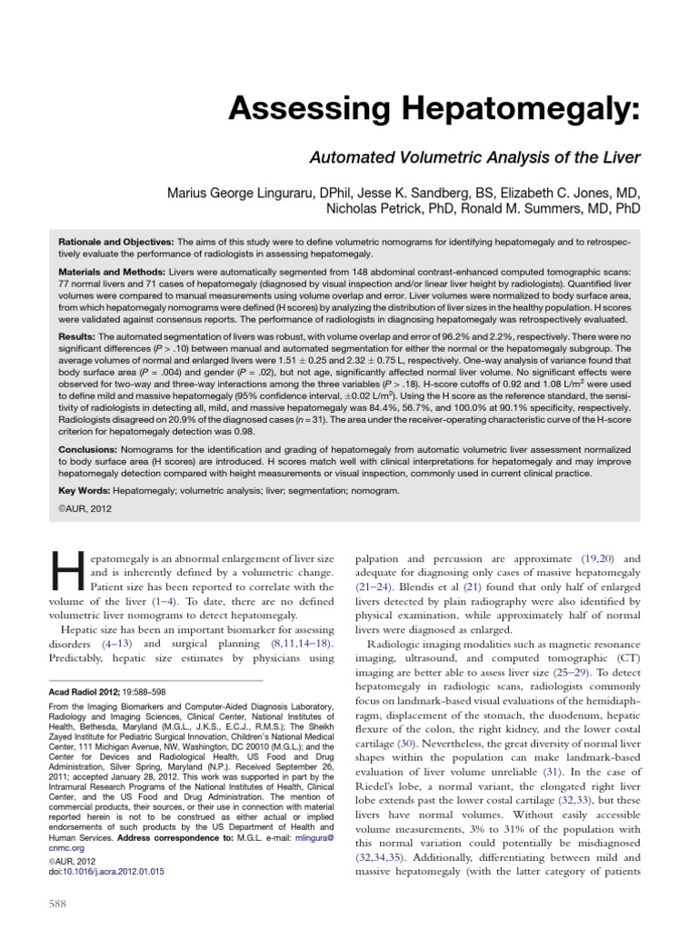Assessing Hepatomegaly | PDF | Medical Imaging | Radiology