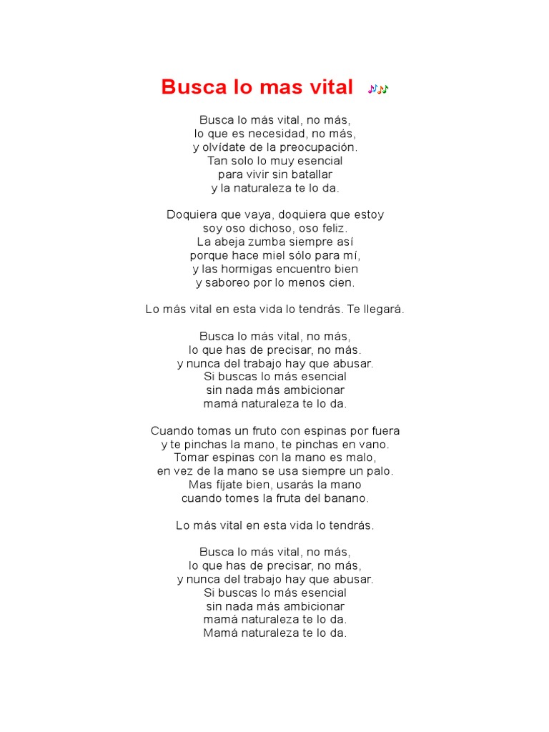 Busca Lo Mas Vital - Letra-1 | PDF Busca Lo Mas Vital - Letra-1 | PDF