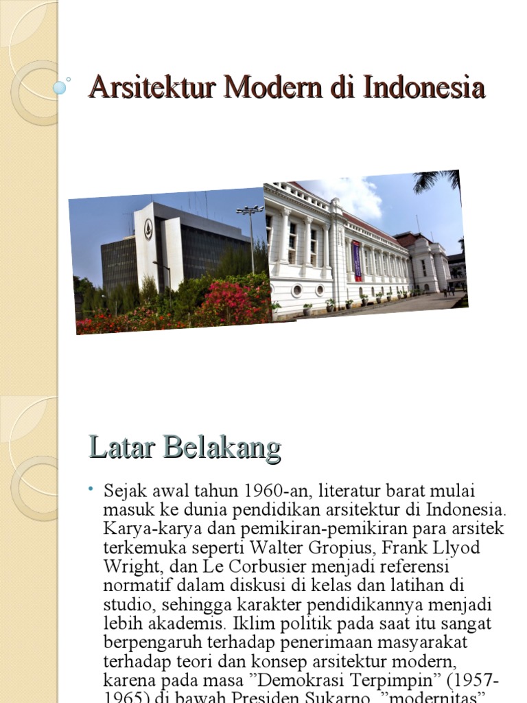 Sejarah Arsitektur Modern Indonesia | PDF