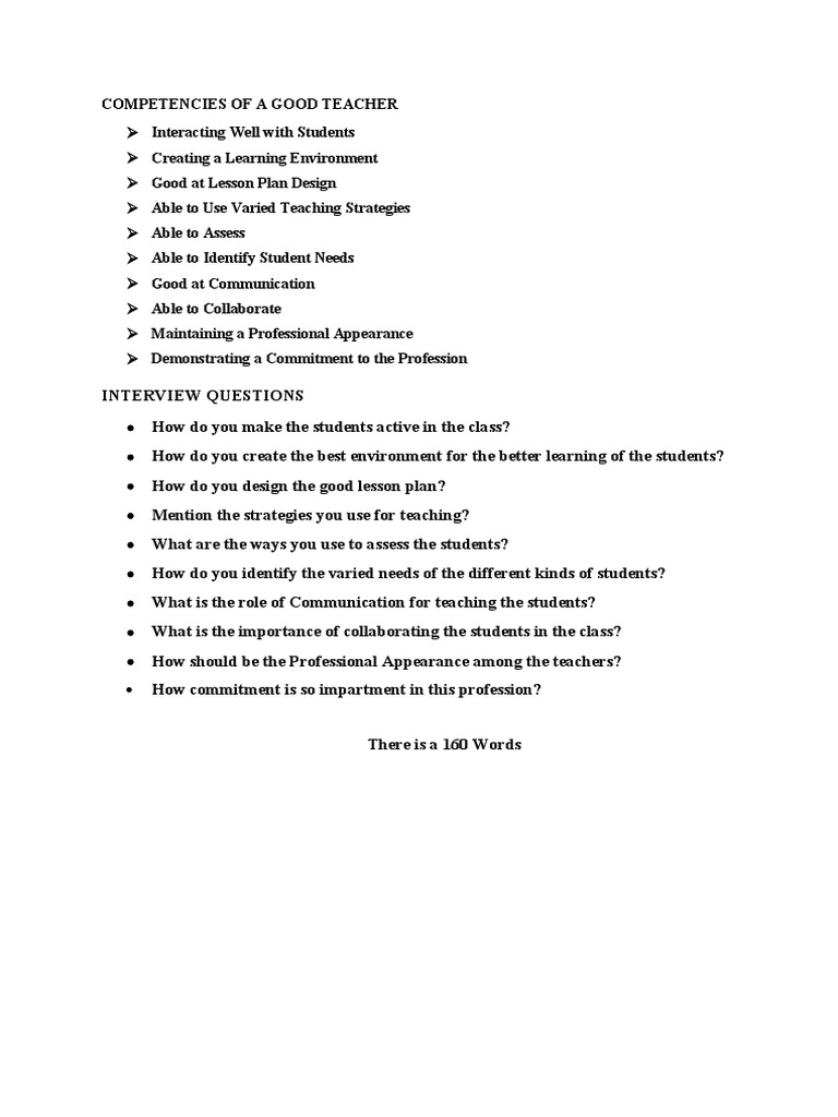 Key Competencies for Effective Teachers | PDF