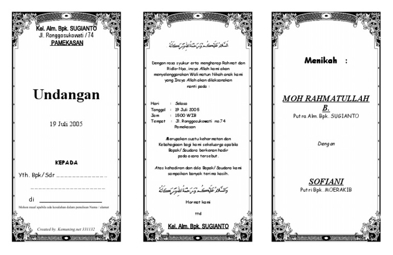 Model Undangan Seri 3 Akad Nikah2 | PDF