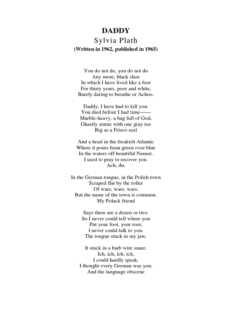 Sylvia Plath: Daddy | PDF