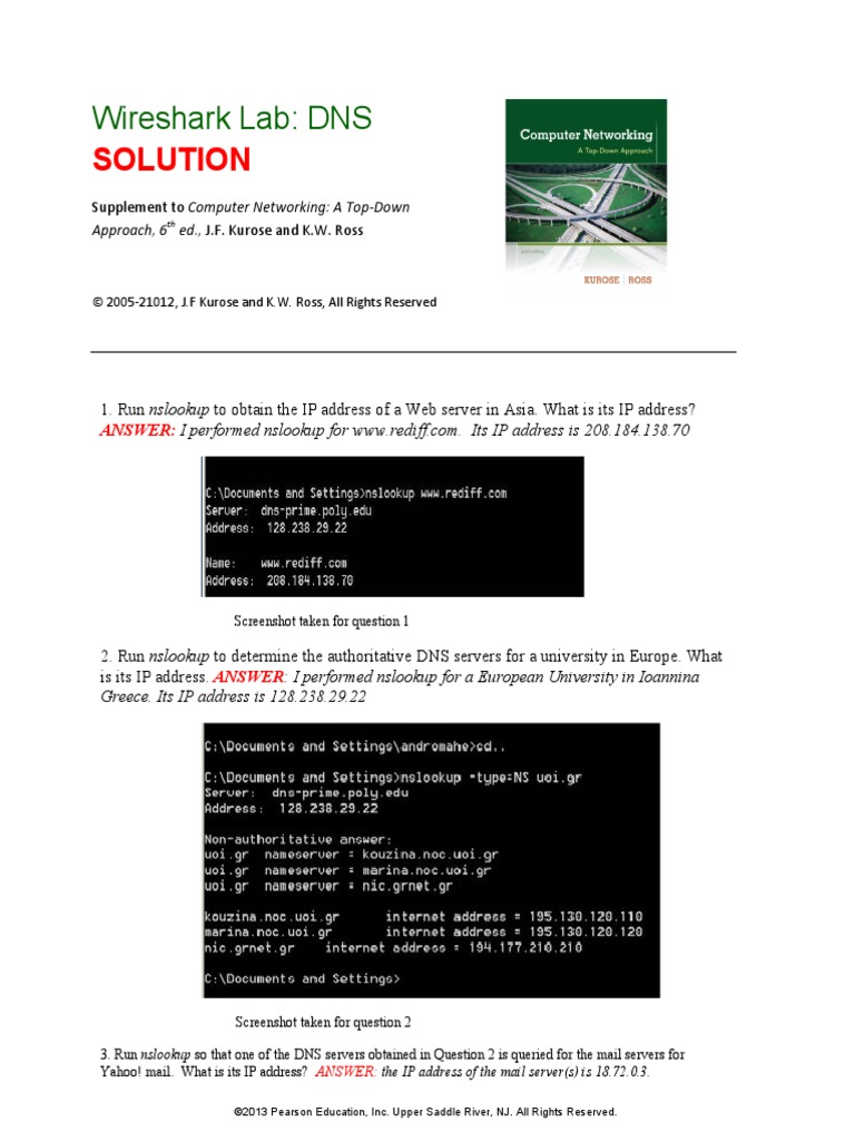 Wireshark Lab DNS Solution | PDF | Domain Name System | Port (Computer ... Wireshark Lab DNS Solution | PDF | Domain Name System | Port (Computer ...