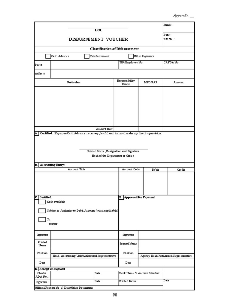 Disbursement Voucher | PDF | Payments | Microsoft Excel