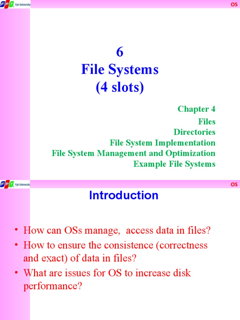 06-Chap04-FileSystems-4slots (86 Slides) | PDF | File System | Computer File