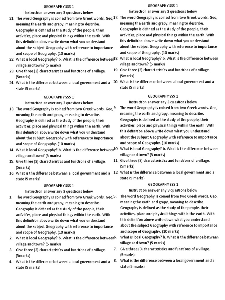 Geo ss1 | PDF | Natural Sciences | Geography