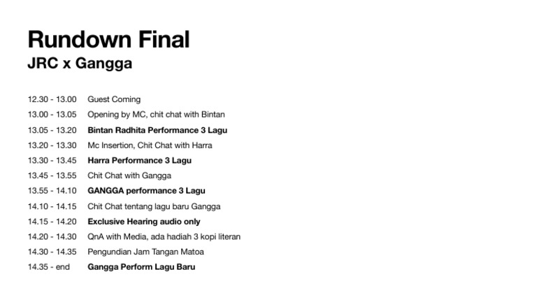 Rundown Final | PDF
