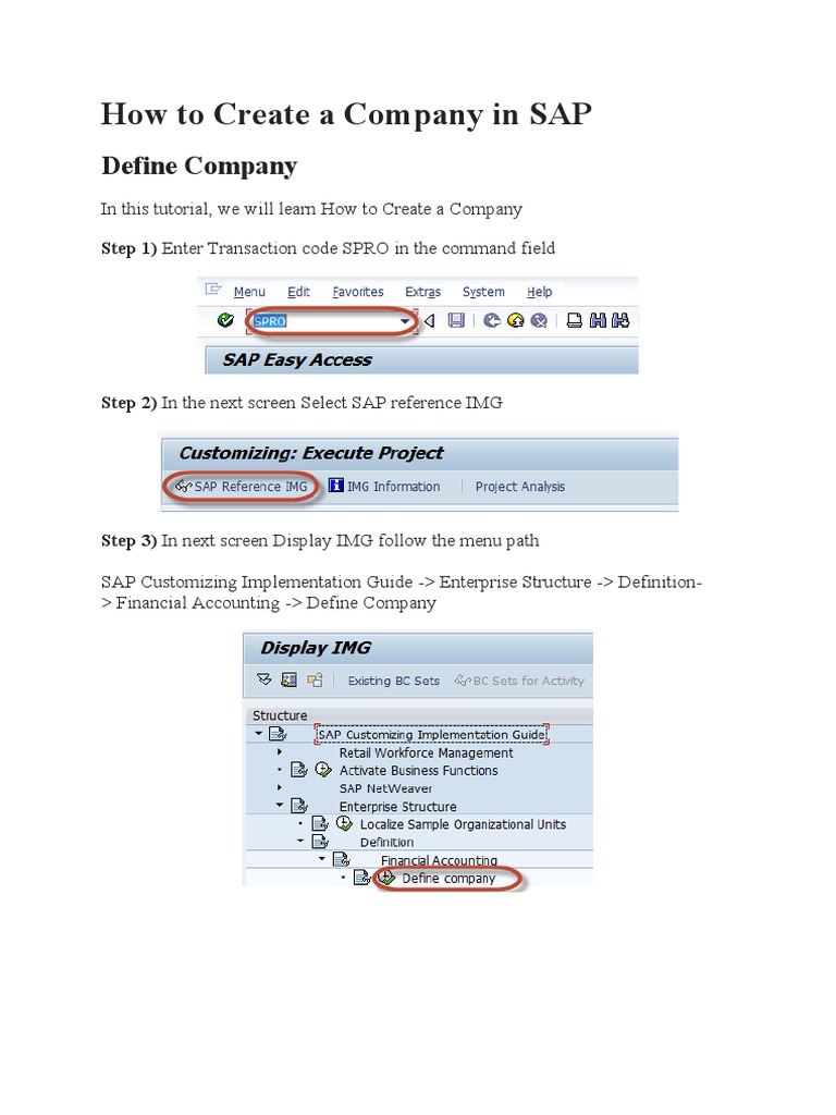 How To Create A Company in SAP | PDF | Income Statement | Menu (Computing)
