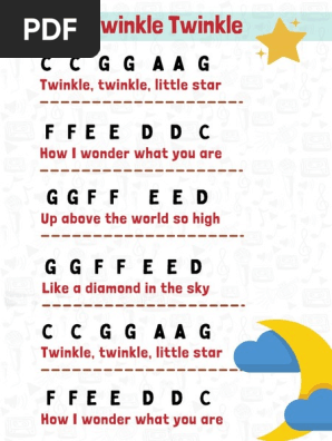 Recorder Notes For Twinkle Twinkle Little Star