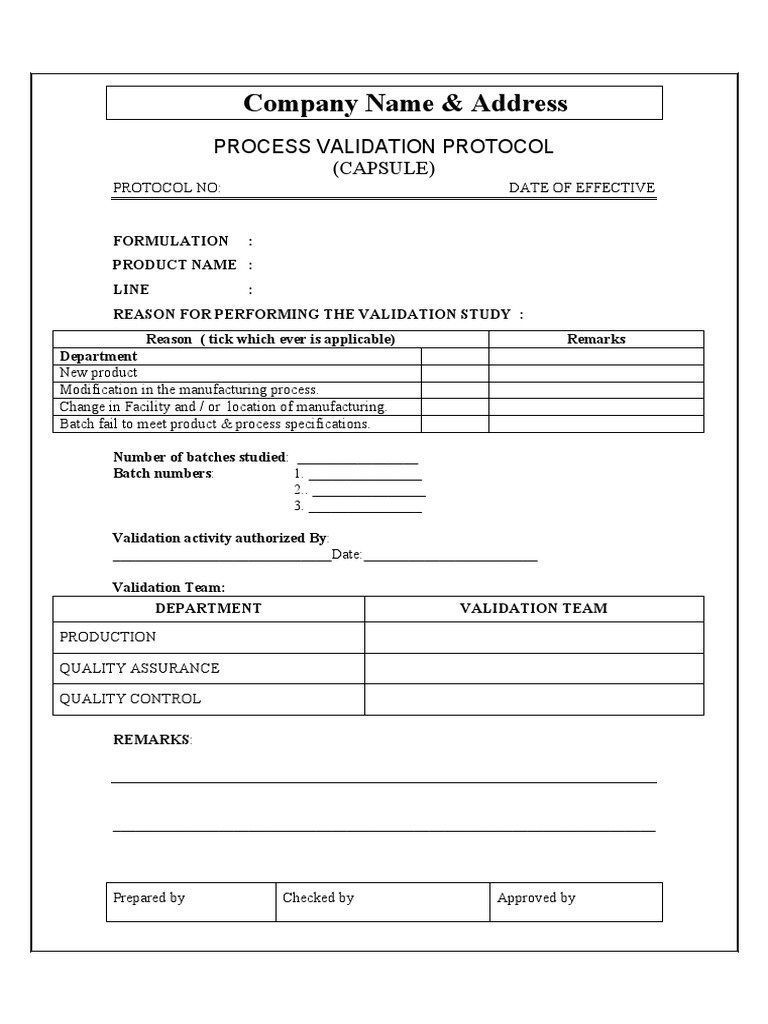 Capsule Process Validation | PDF | Verification And Validation ...