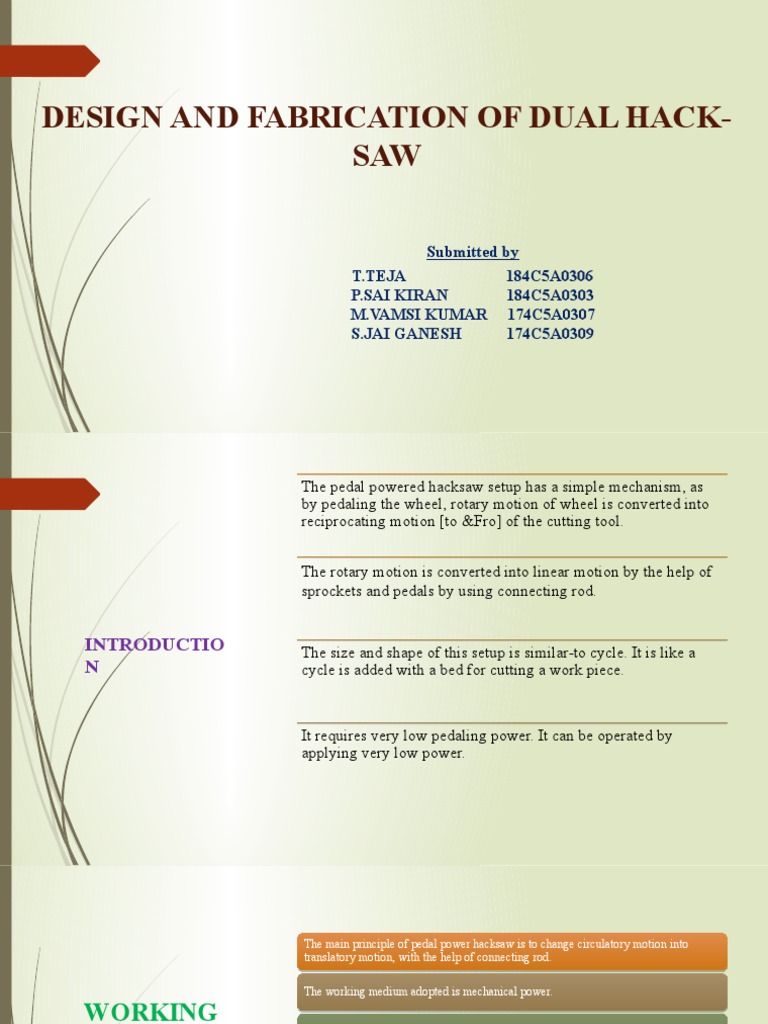 Manual Operated Hacksaw | PDF | Metalworking | Industrial Processes