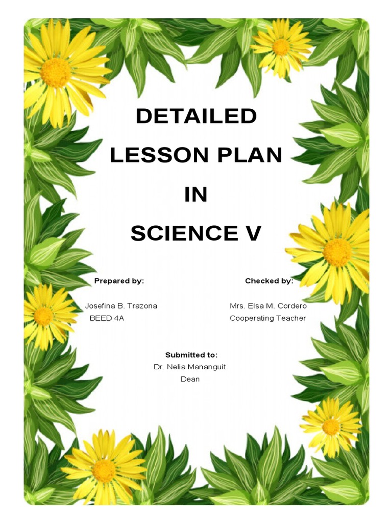 Detailed Lesson Plan IN Science V: Prepared By: Checked by | PDF ...