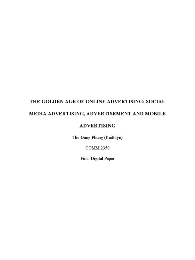 Final Digital Paper - Golden Age of Online Advertising | PDF ...
