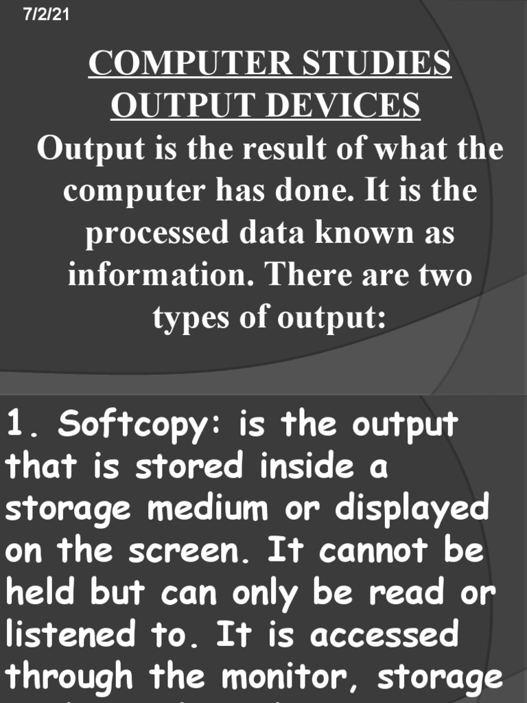 Output Devices | PDF | Printer (Computing) | Computer Monitor