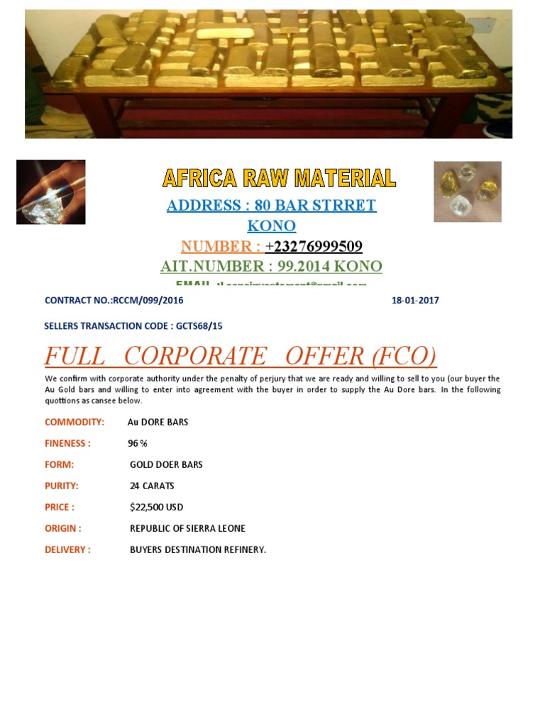 Full Corporate Offer Fco | PDF | Fineness | Business