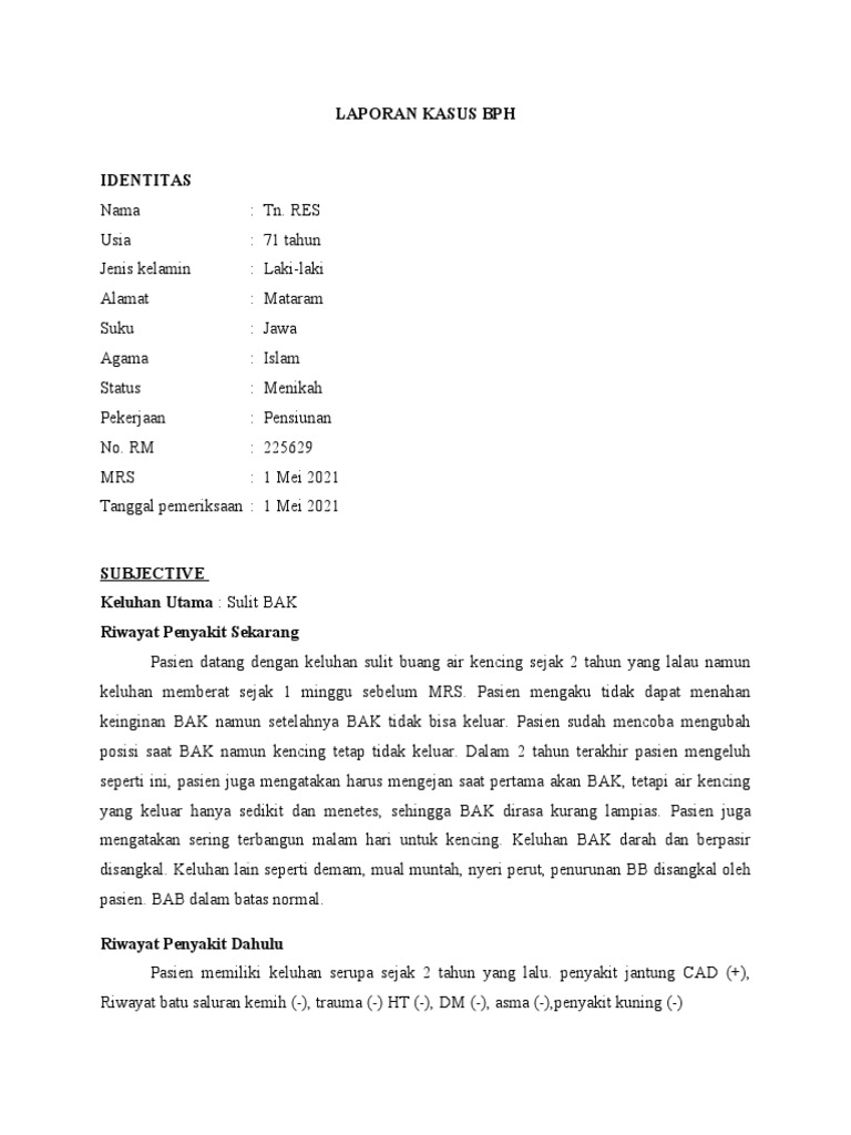 Laporan Kasus BPH | PDF
