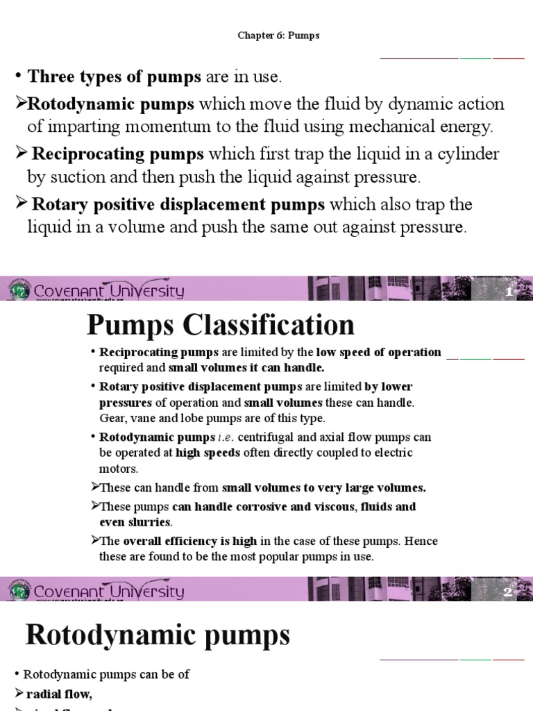 Chapter 6: Pumps: WWW - Covenantuniversity.edu - NG | PDF | Pump ...