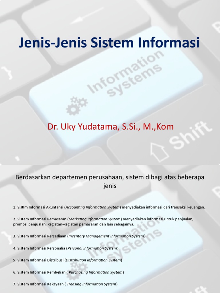 Jenis-Jenis Sistem Informasi Perusahaan | PDF