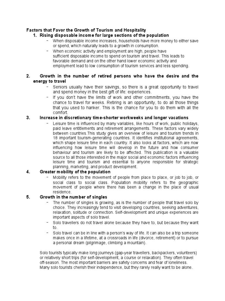 Factors Driving the Growth and Evolution of the Global Tourism and ...