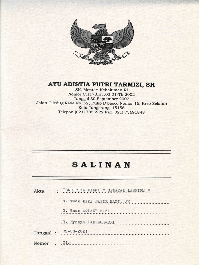 Akta Pendirian Firma | PDF