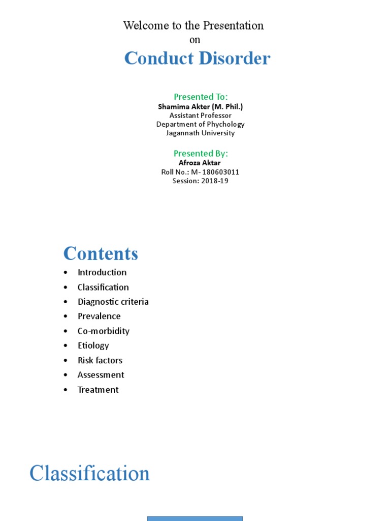 Conduct Disorder | PDF | Mental Disorder | Antisocial Personality Disorder