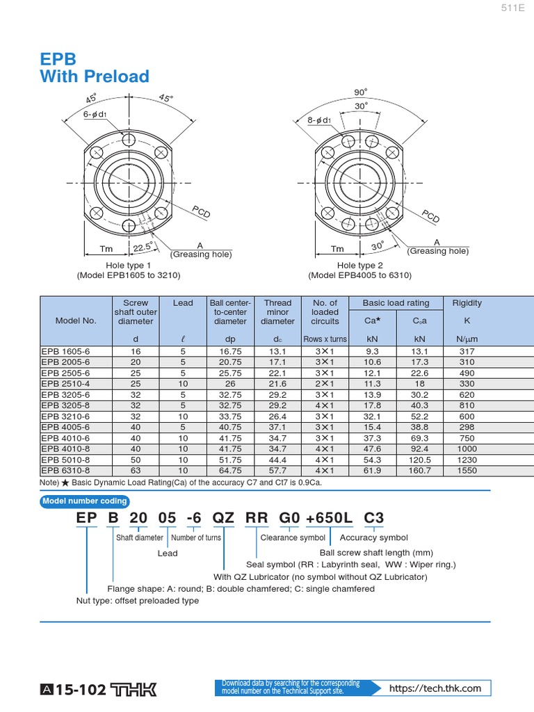 EPB With Preload: Ep B 20 05 - 6 QZ RR G0 +650L C3 | PDF | Stiffness ...