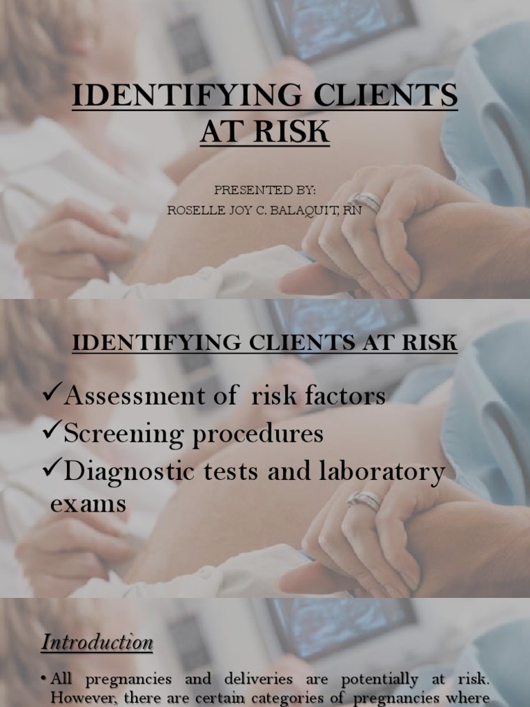 Identifying Clients at Risk | Download Free PDF | Childbirth | Motherhood